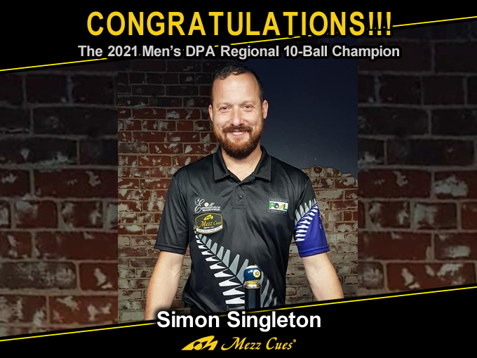 Pool player Simon Singleton(New Zealand) won the 2021 Men’s DPA ...