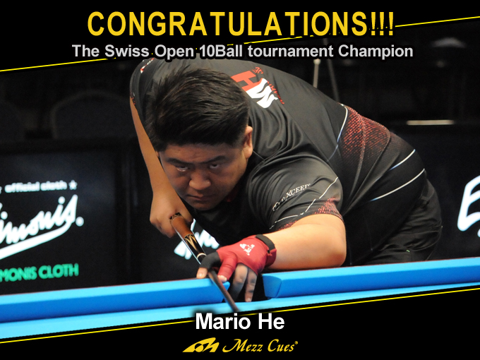 Pool player Mario He(Austria) won the Swiss Open 10Ball tournament ...