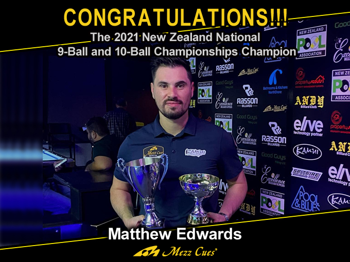 Pool player Matthew Edwards(New Zealand) won the 2021 New Zealand ...
