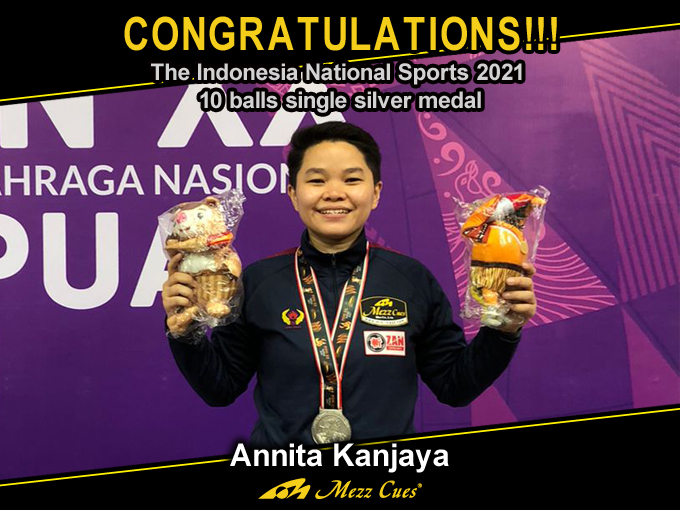 Pool player Annita Kanjaya(Indonesia) won the second place the ...